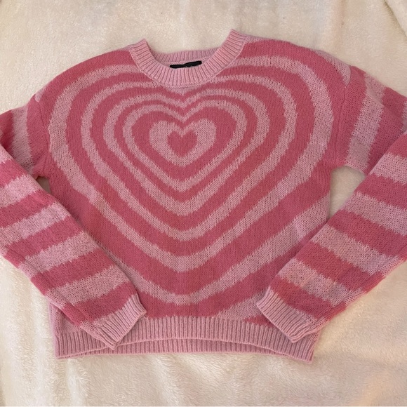 Hot Topic | Sweaters | Y2k Pink Heart Sweater | Poshmark